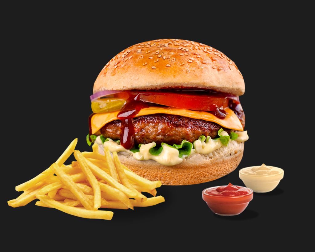 Sach Burger me Pomfrit – Sach Pizza Lipjan